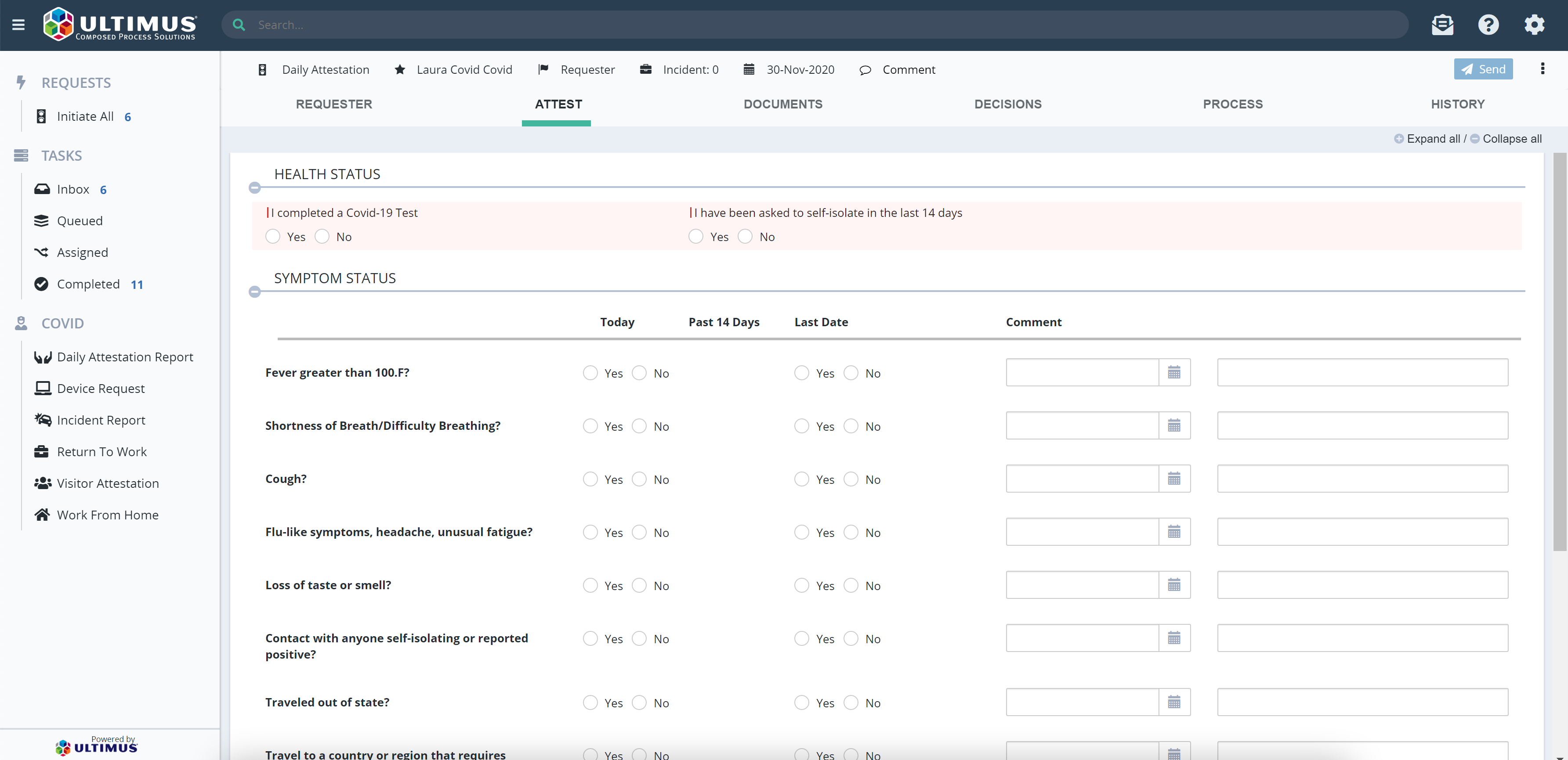 Daily Health Attestation | COVID-19 Solution Starter Application