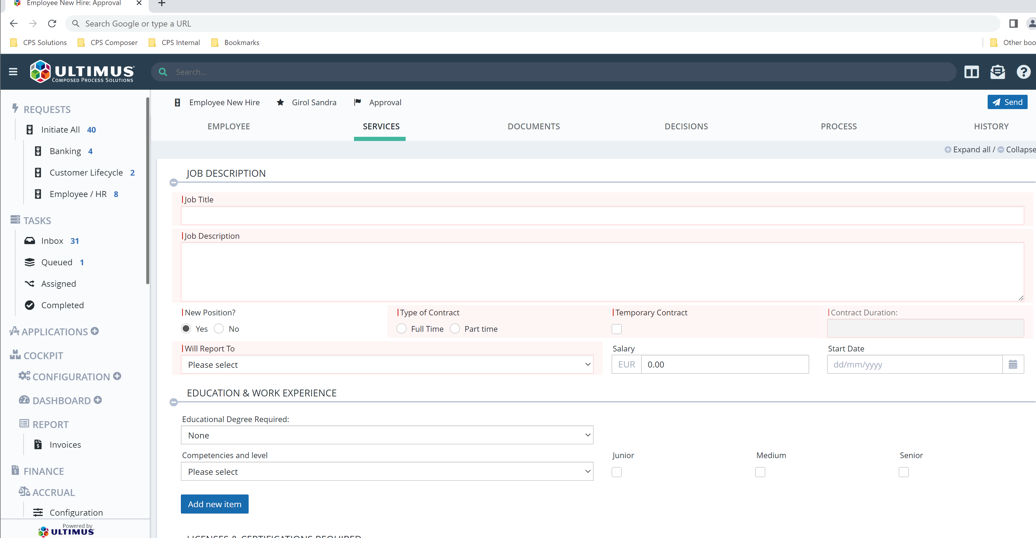 Employee New Hire | Solution Starter Application