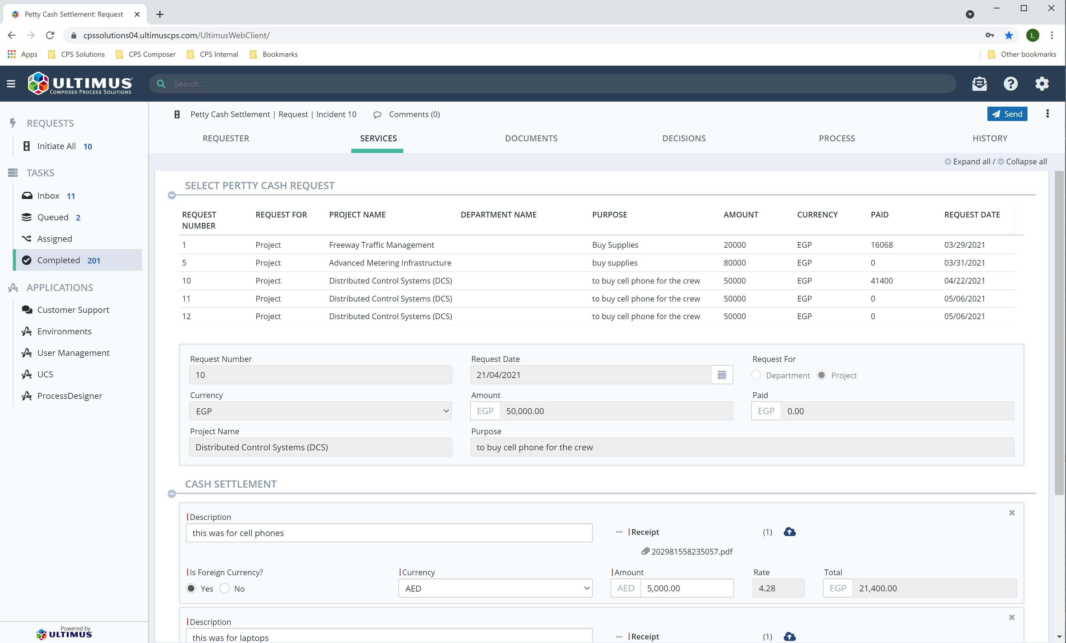 Petty Cash Request Management | Accounting Solution Application