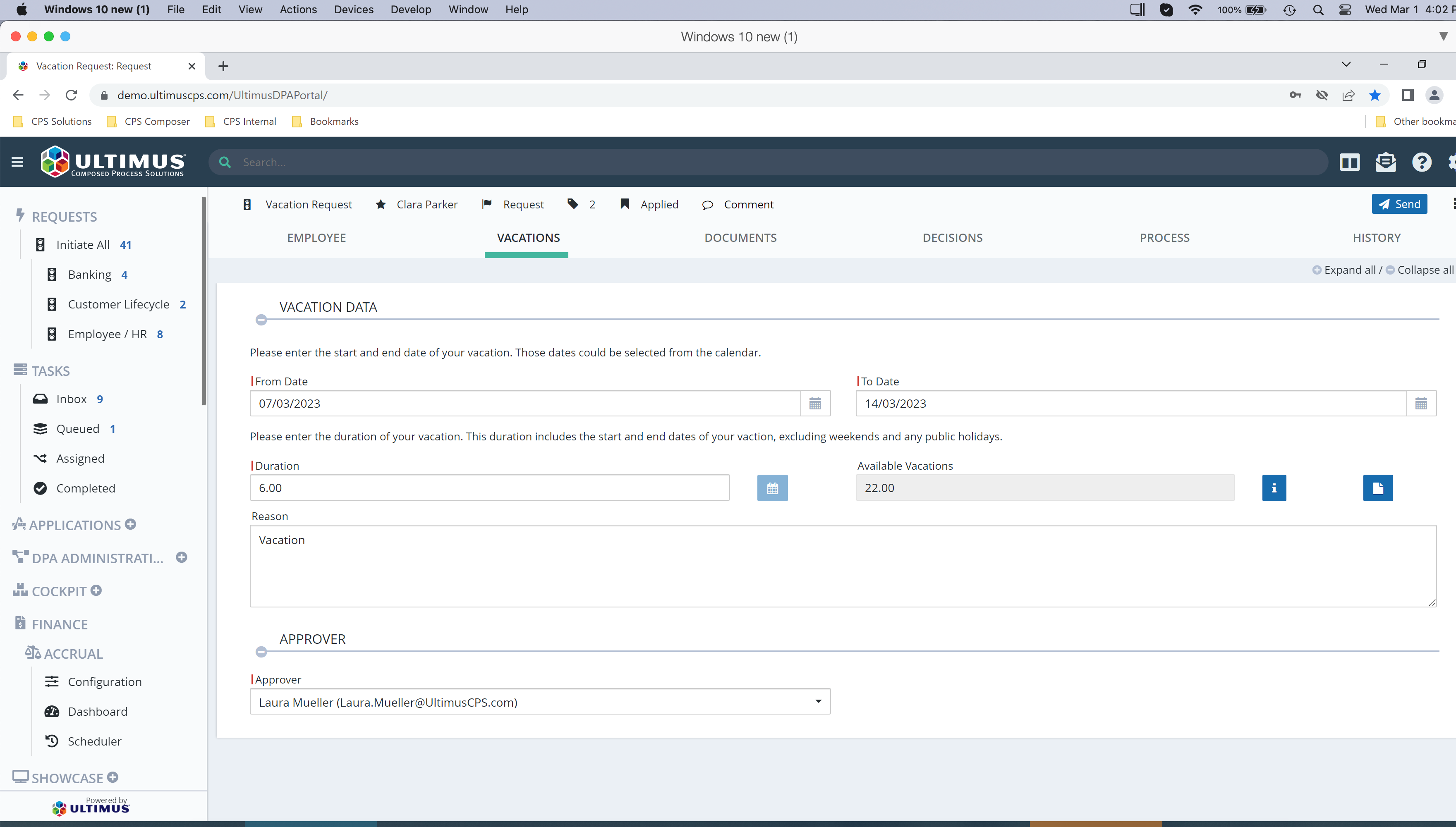 Vacation/Time Off Request and Approval | Solution Starter Application
